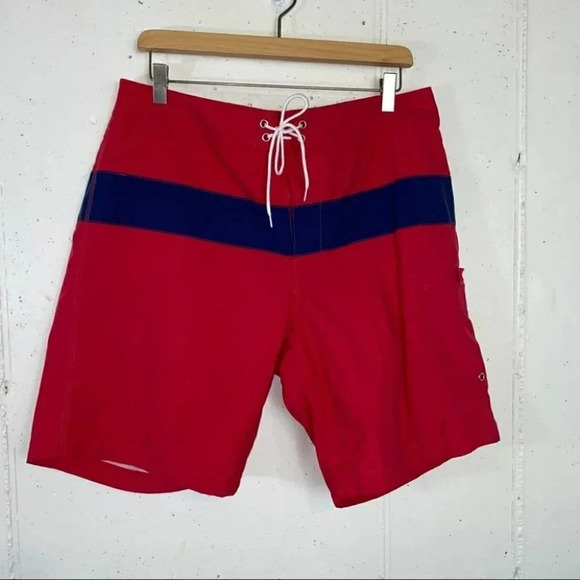 J. Crew | Swim | J Crew W35 Redblue Color Block Swim Trunks | Poshmark